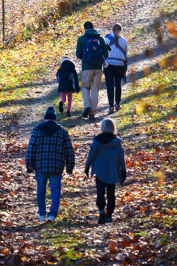 Guests walking at the park in the fall | LC Nature Park